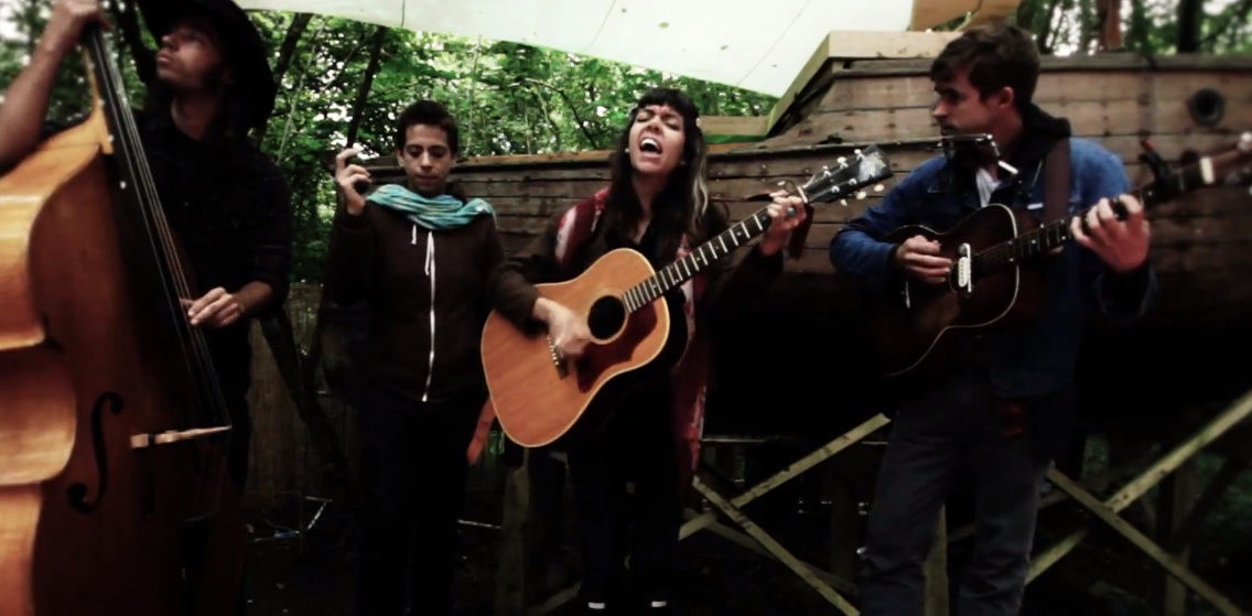 Watch Hurry for the Riff Raff perform Lake of Fire in front of a giant ...